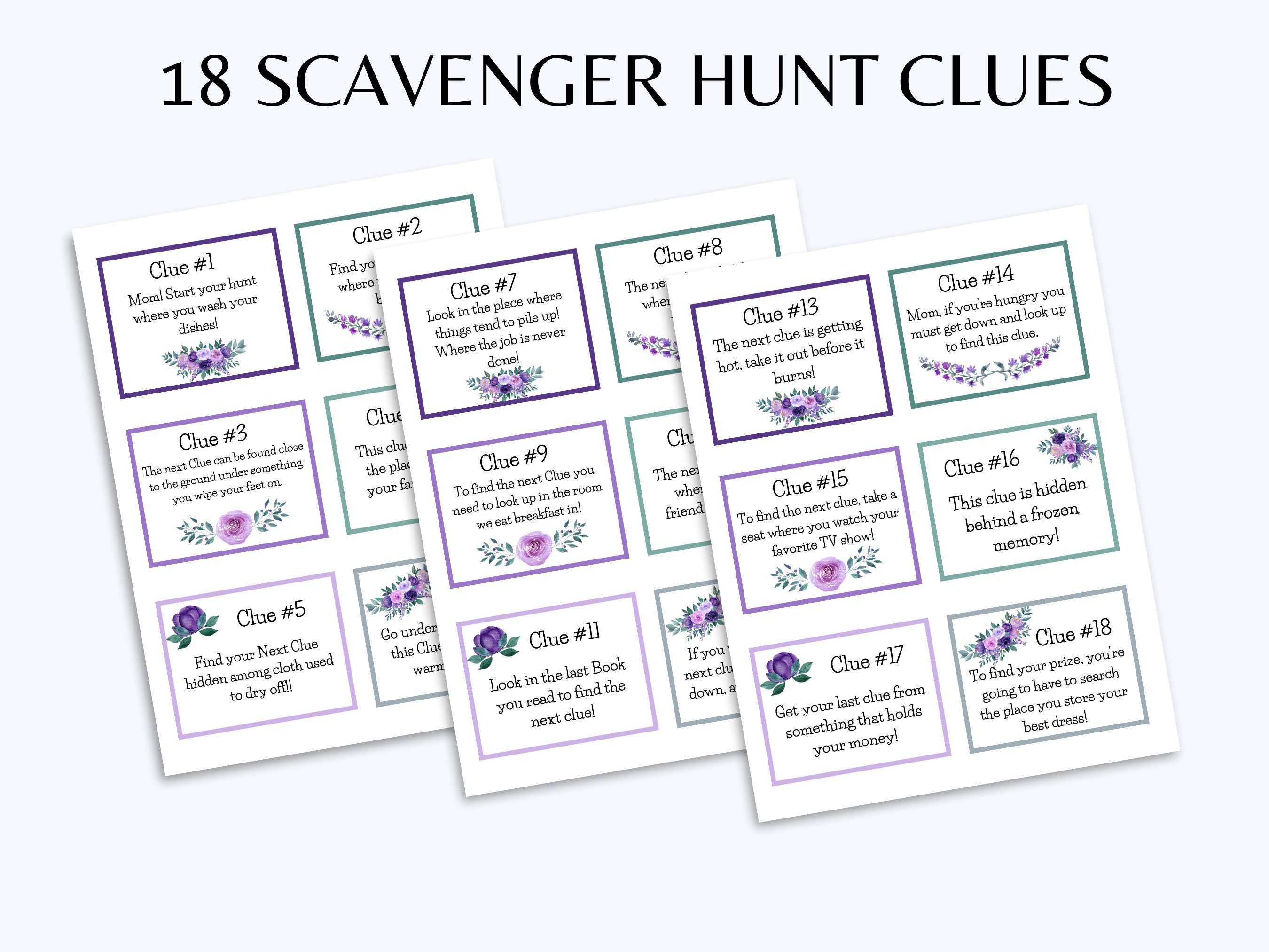 Mother's Day Scavenger Hunt| Mother's Day Game Printable| Mother's Day ...
