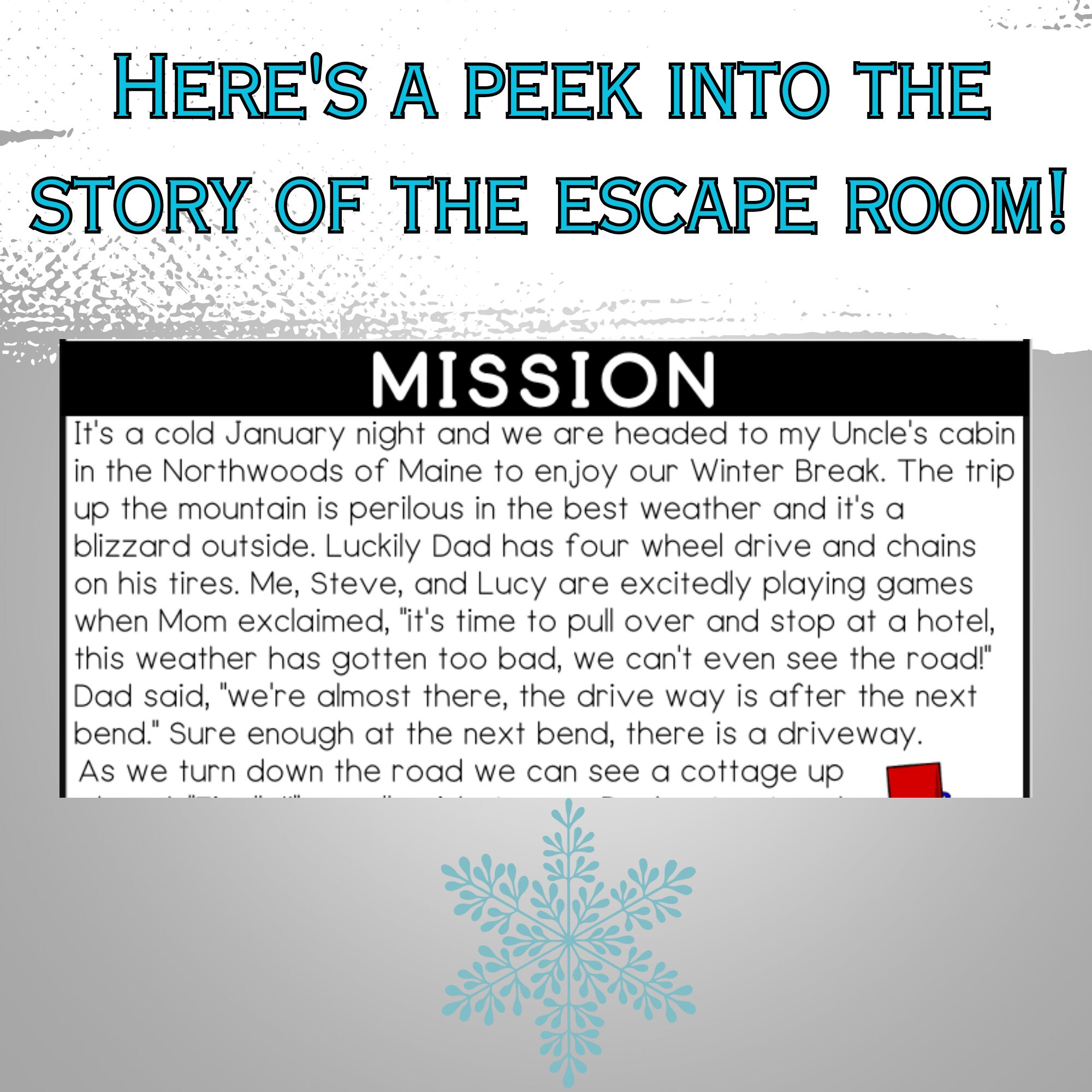 Escape the Blizzard Escape Room| Escape Room PDF| Escape Room Kit ...
