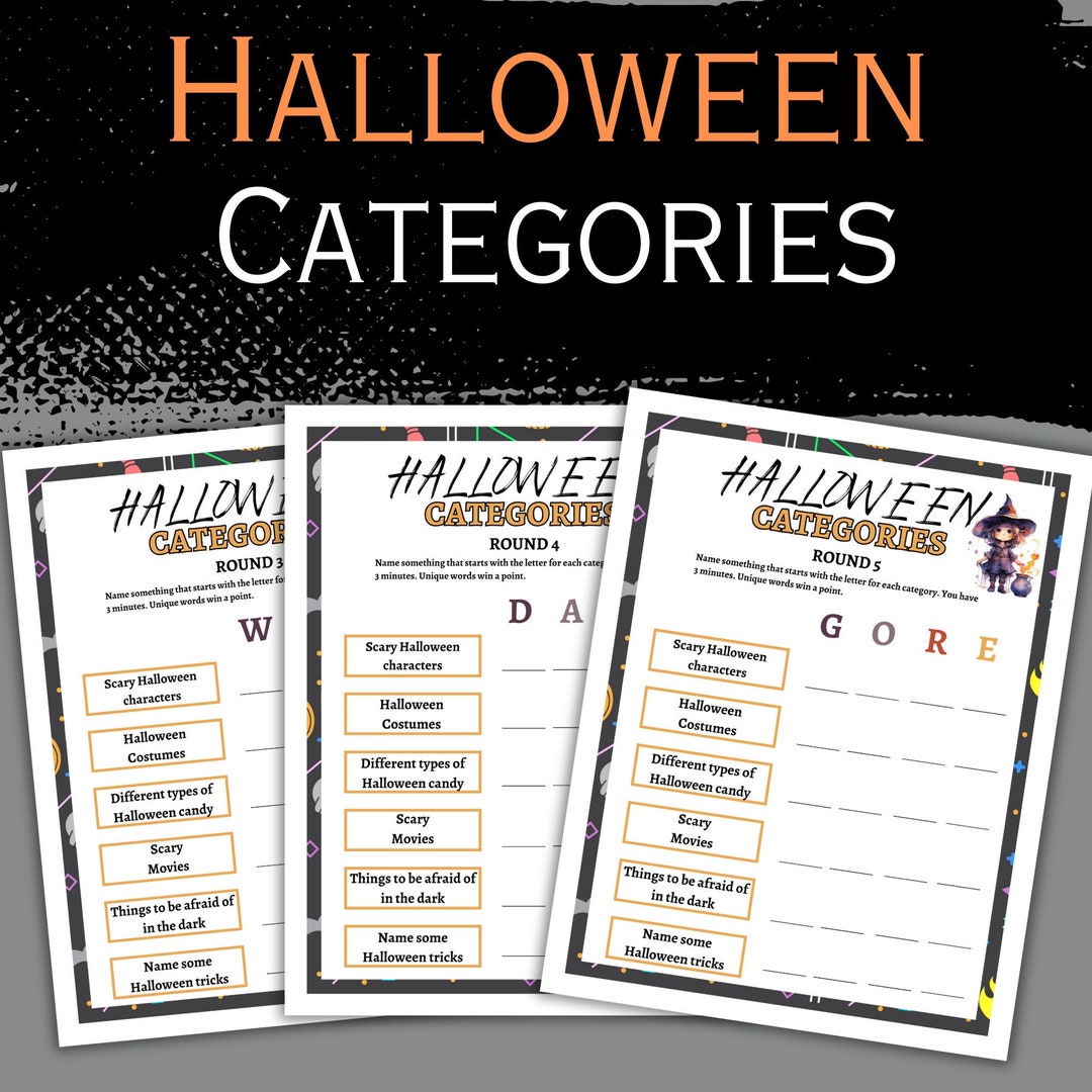 Halloween Categories for Families| Halloween Categories for Family Game ...