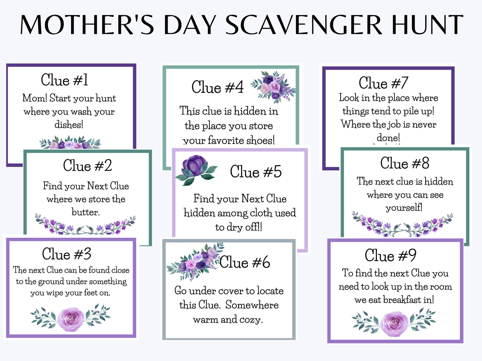 Mother's Day Scavenger Hunt Mother's Day Game Printable Mother's Day ...