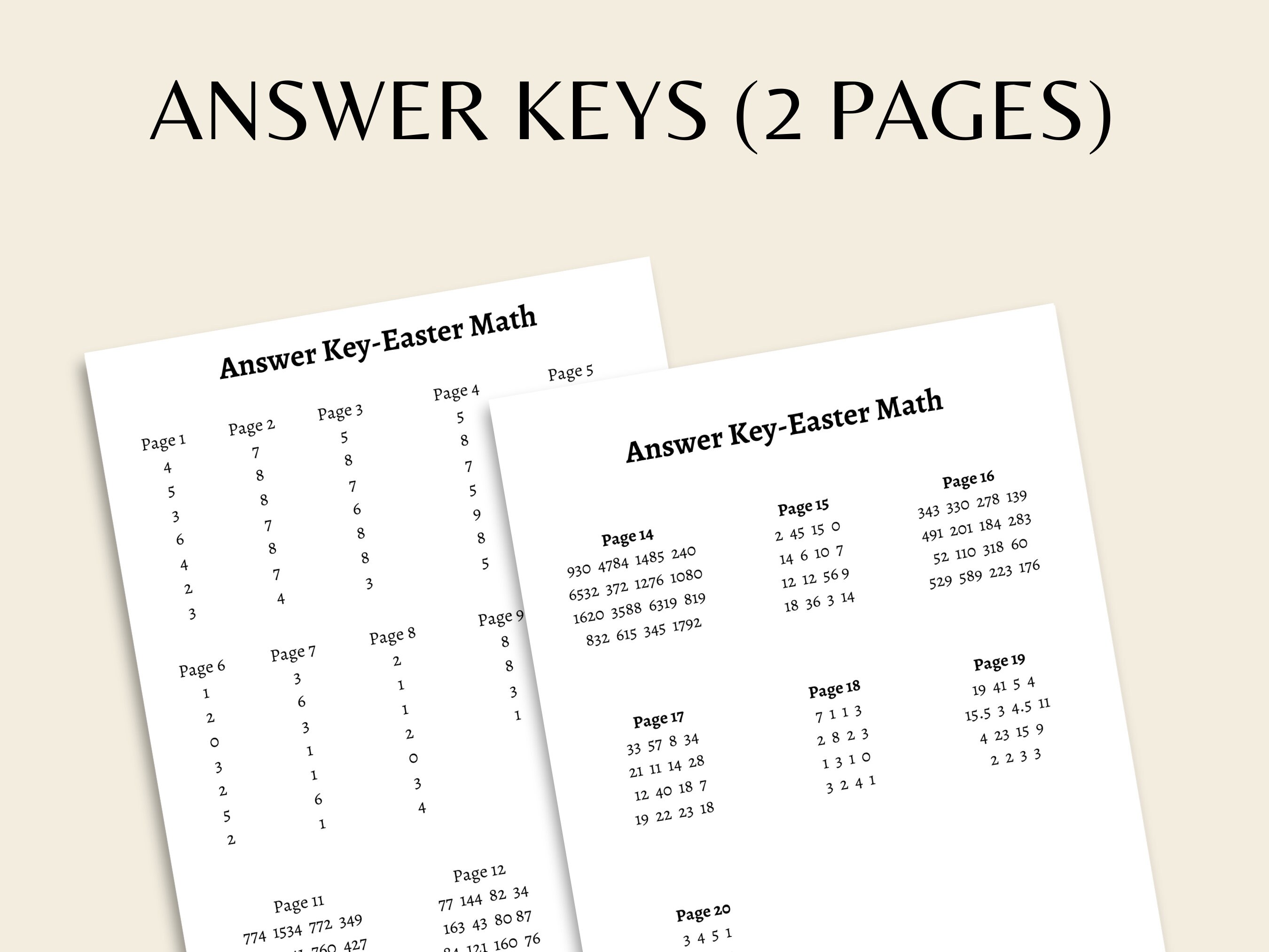Easter Math Easter Math Worksheets for 5K to 2nd Grade Math Challenge ...