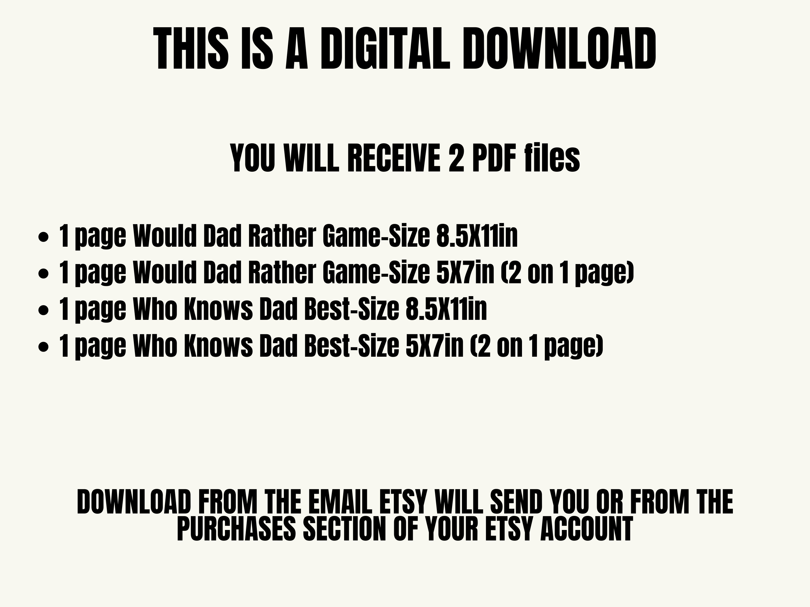 Father's Day Game Bundle| Would Dad Rather| All About Dad Game ...