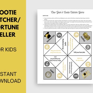 New Year's Eve Cootie Catcher Game | Printable Game for Kids| New Year ...
