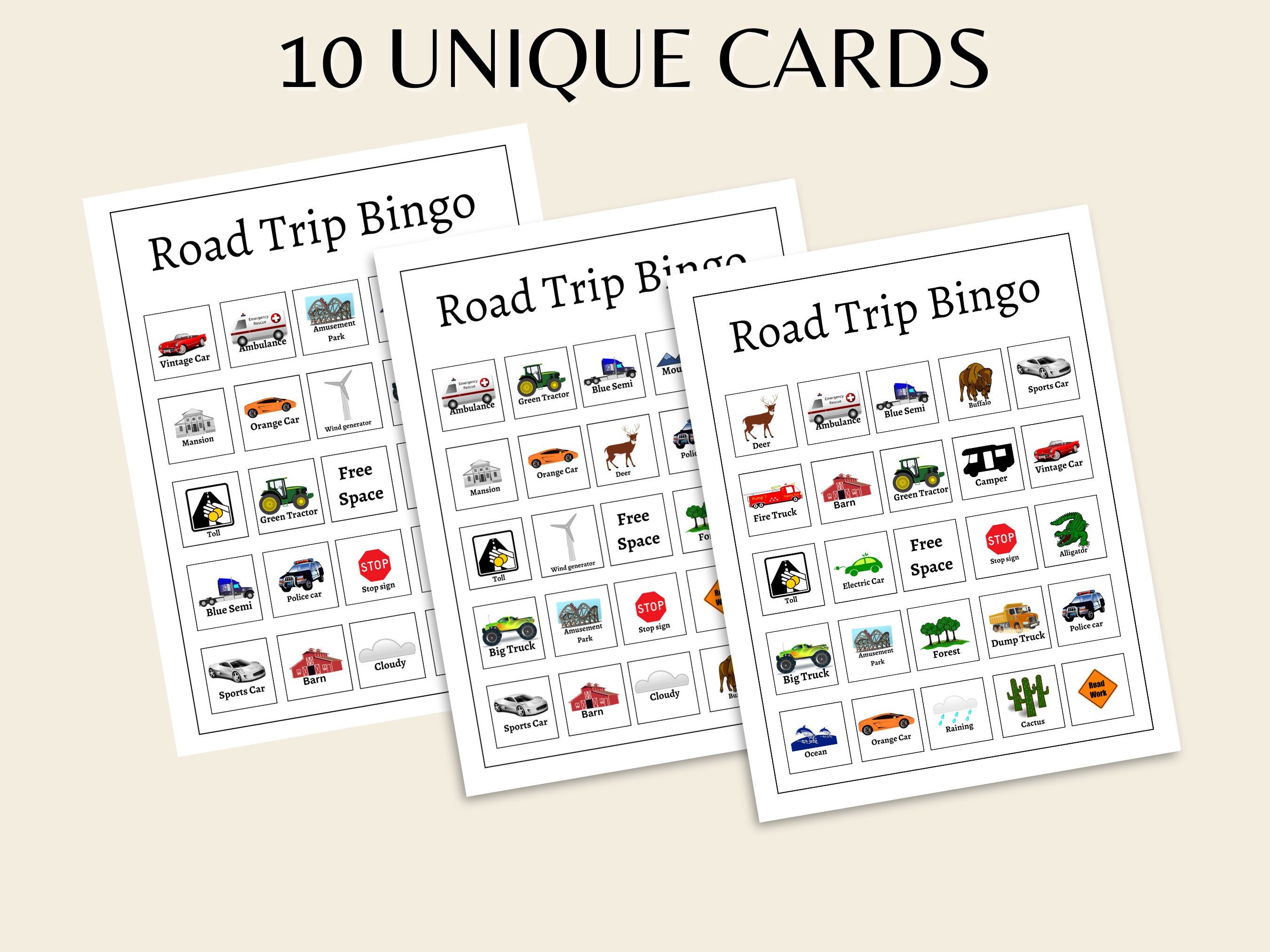 Road Trip Bingo Road Trip Games Road Trip Games Printable Family Road ...