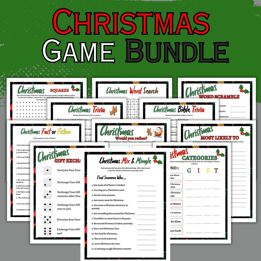 Christmas Trivia Party Games| Christmas Game Bundle| Christmas ...