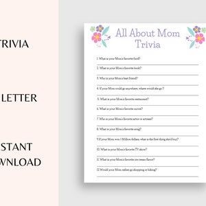 Mother's Day Trivia| All About Mom Quiz| Mother's Day Game for Families ...