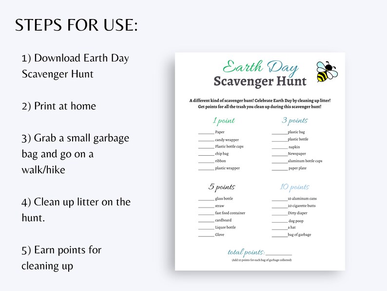Earth Day Activities| Earth Day Printable| Earth Day Scavenger Hunt ...