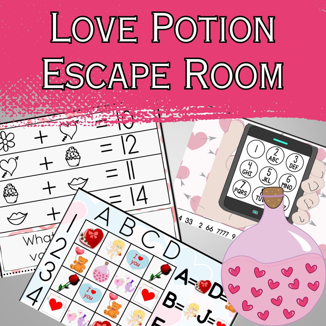 Valentine Escape Room Kids 10 Year Olds| Love Potion Escape Room ...