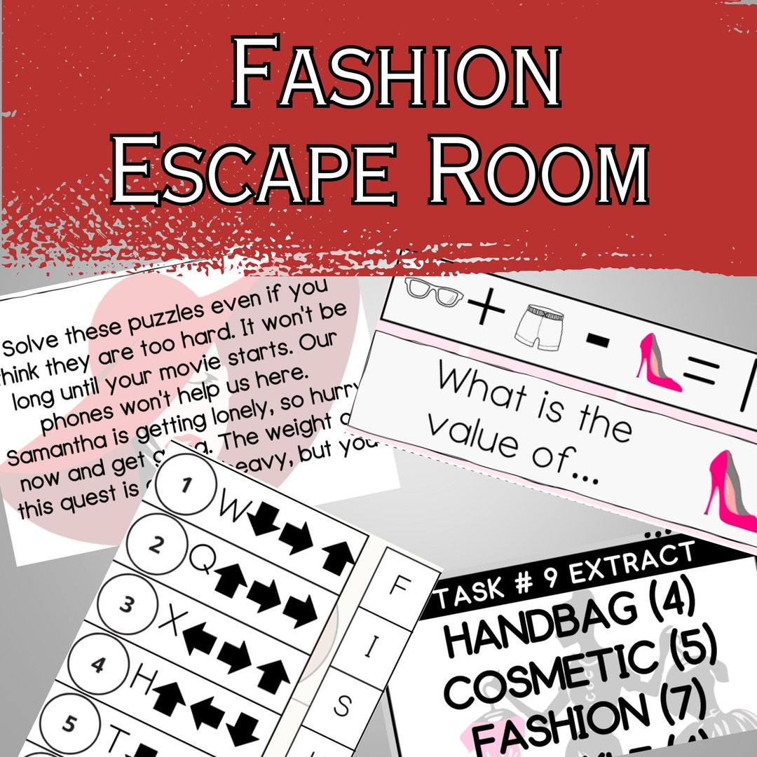 Escape Room for Kids| Fashion Escape Room| Escape Room Printable ...