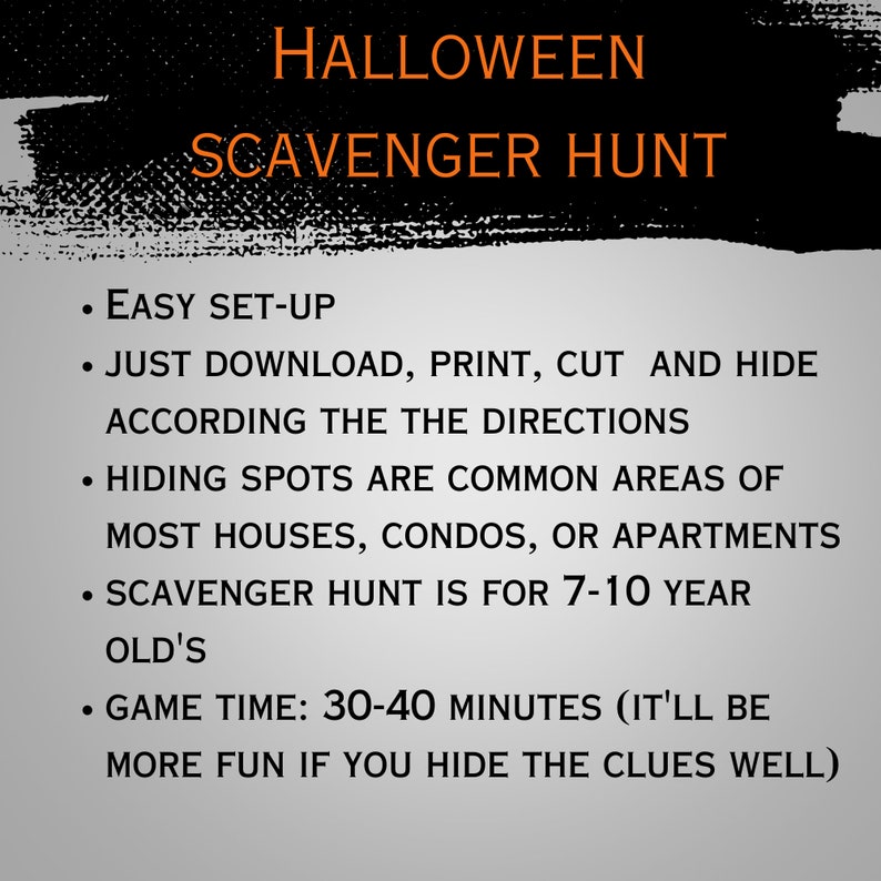 Halloween Scavenger Hunt for Kids| Haunted House Scavenger Hunt ...