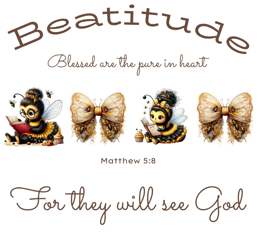 Beatitude Christian Sublimation Design Png, Bee Sublimation Design Png ...