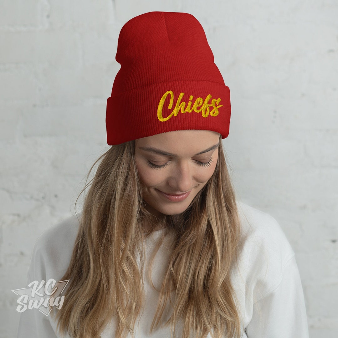 KC Script Chiefs Winter Beanie, Kansas City Chiefs-inspired Red ...