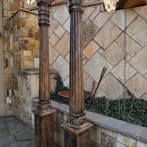 Decorative Teak Column - Brown - Etsy