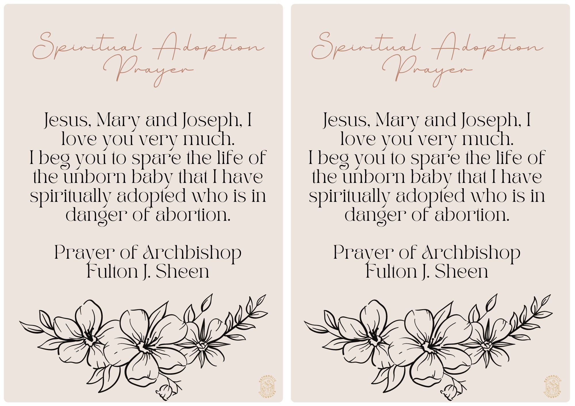 Spiritual Adoption Prayer Card - Etsy