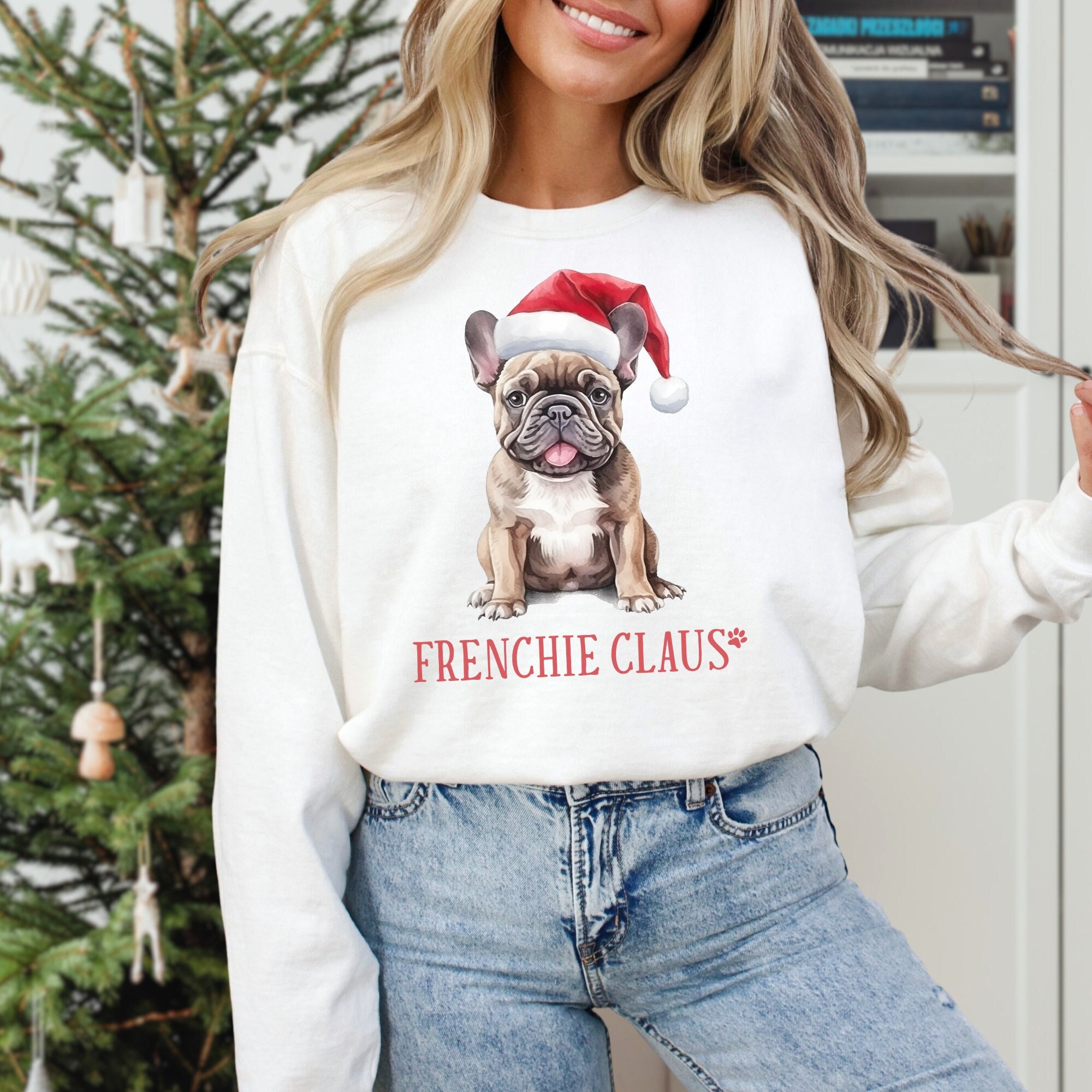 Frenchie Christmas Sweatshirt French Bulldog Holiday Sweater - Etsy