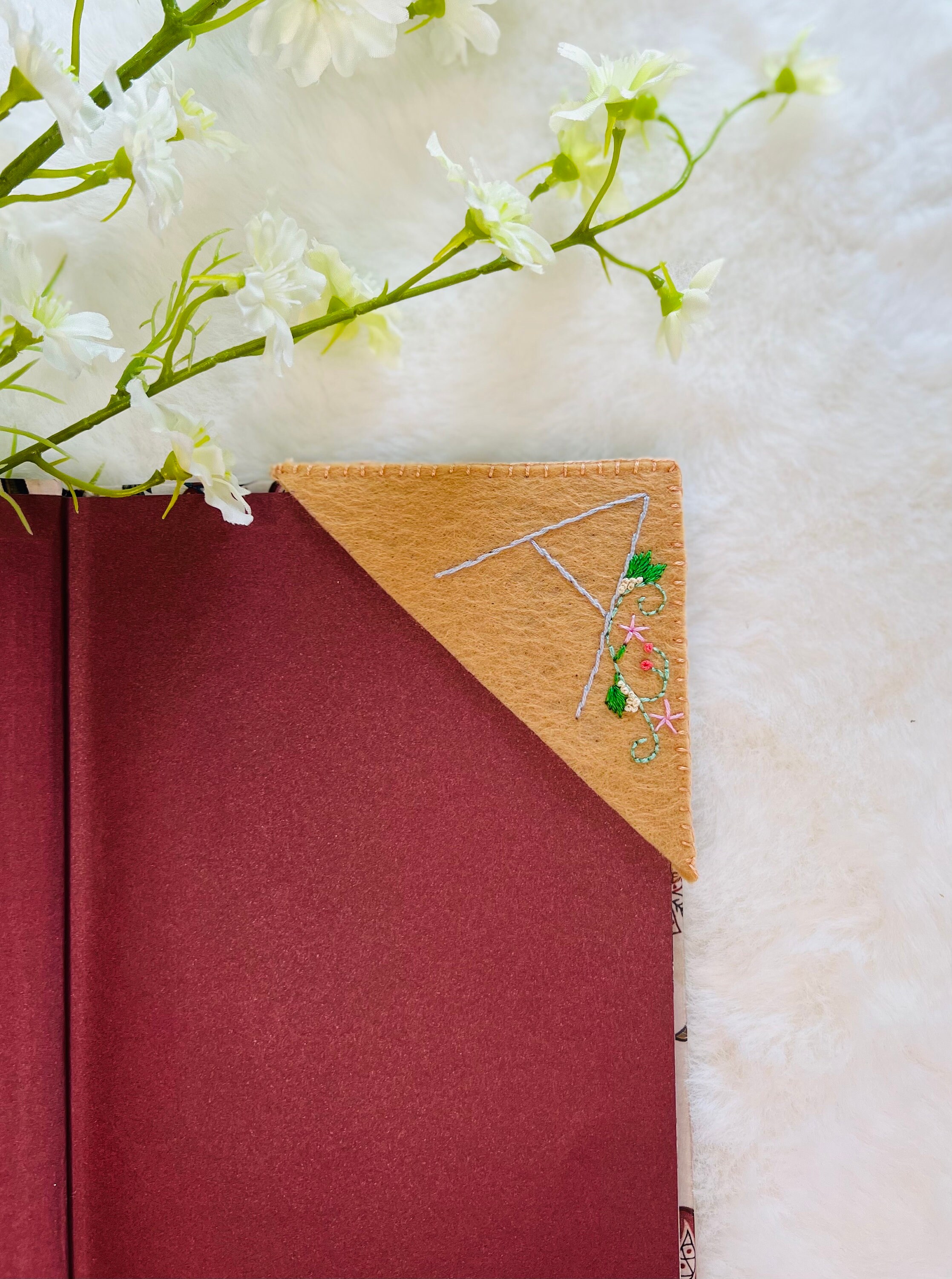 Embroidered Custom Corner Bookmark Handmade Embroidery Gift - Etsy