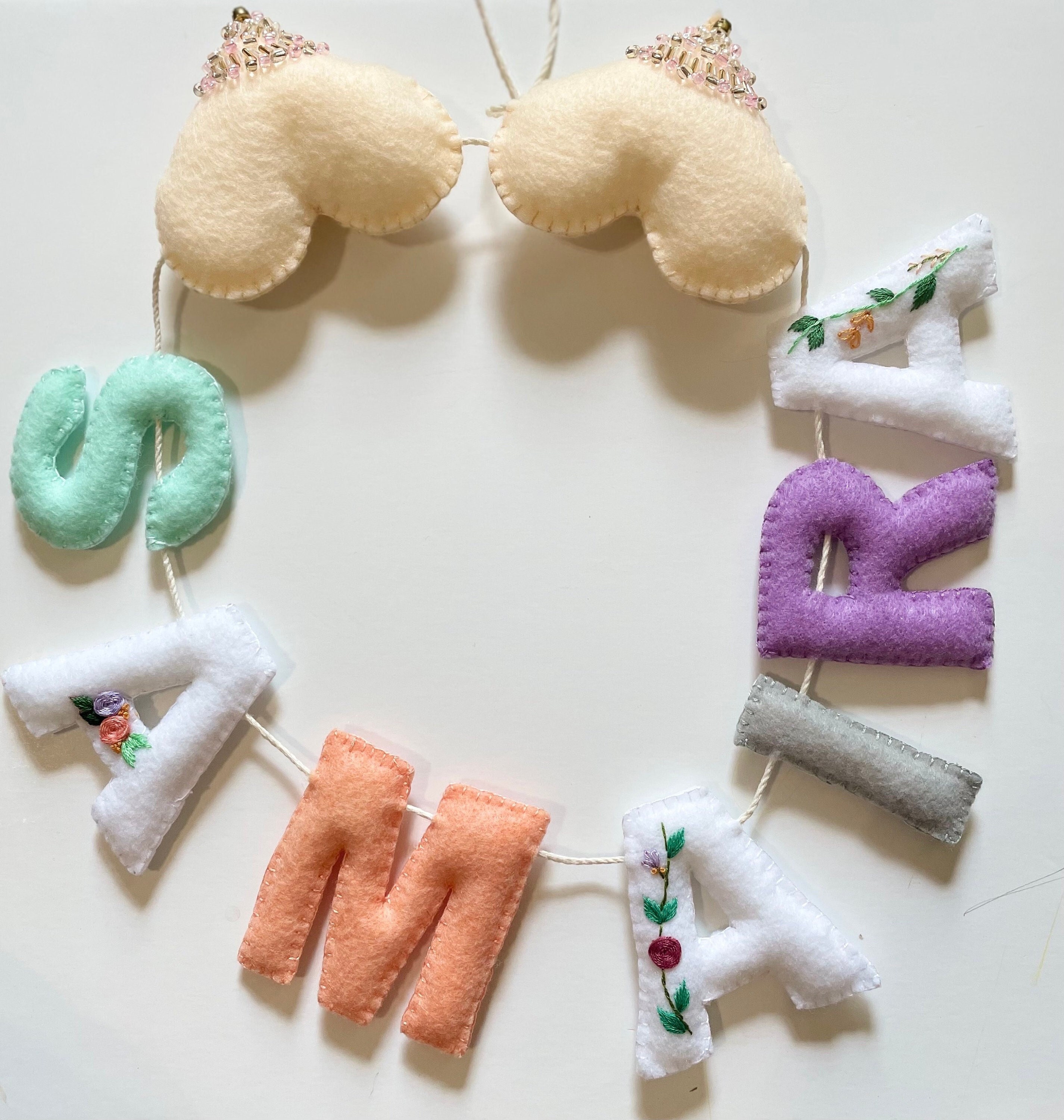 Personalized Felt Name Banner Garland, Baby Nursery Decor, Custom Baby ...