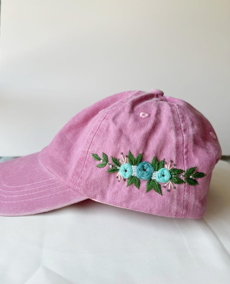 Wildflower Baseball Cap, Hand Embroidered Cap, Christmas Gift - Etsy