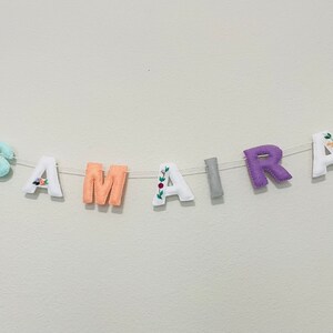 Personalized Felt Name Banner Garland, Baby Nursery Decor, Custom Baby ...