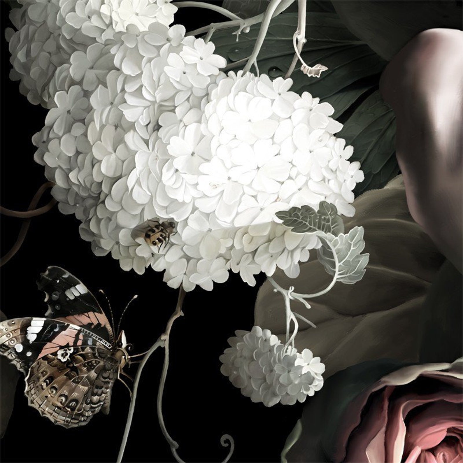 Dark Floral II Wallpaper - Etsy