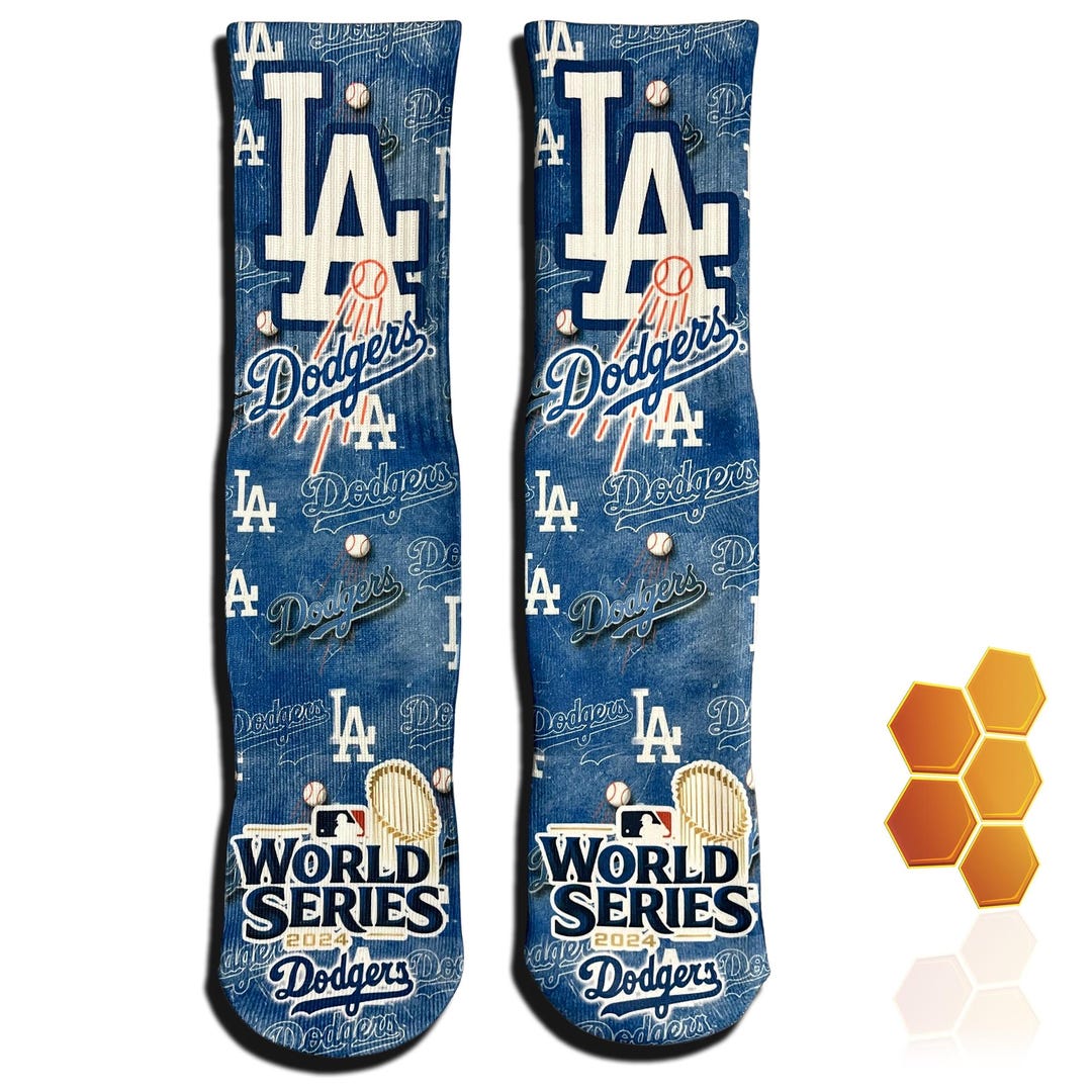 LA Dodgers Socks World Series - Etsy