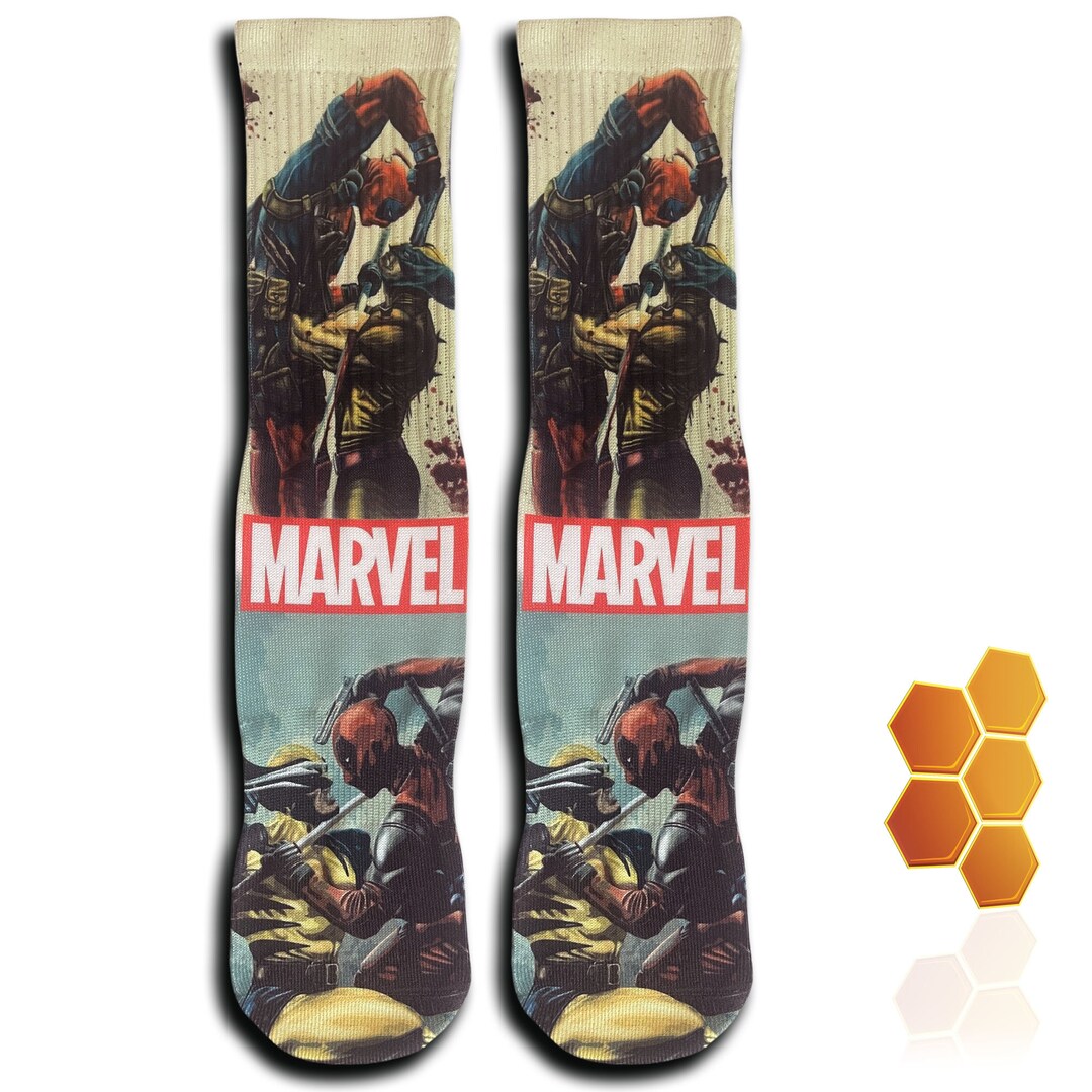 Marvel Deadpool Vs Wolverine Socks - Etsy