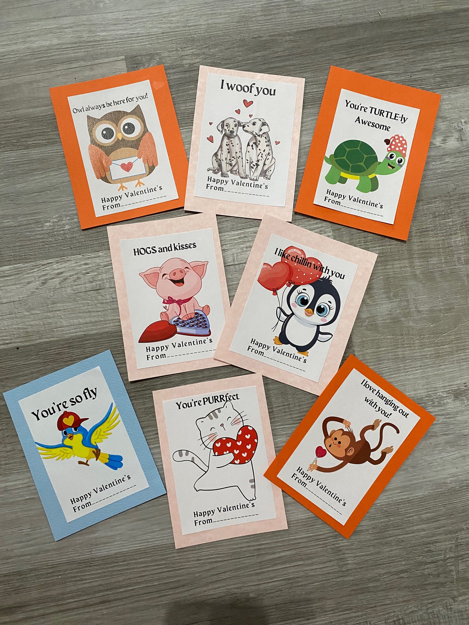 Kids Valentine's Day Printable Cards Animal Gnome Cute Sayings Animal ...