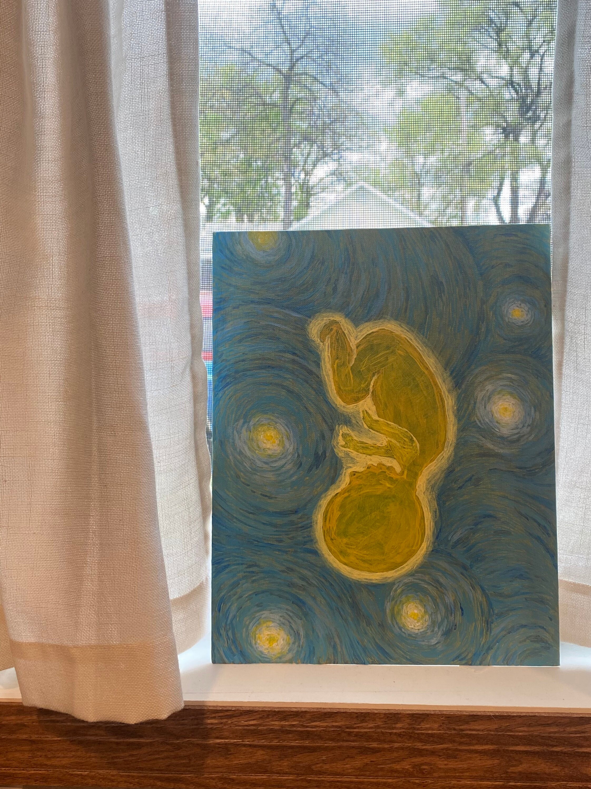 Van Gogh Starry Night Baby Painting // Okay Fae Custom Handmade Acrylic ...