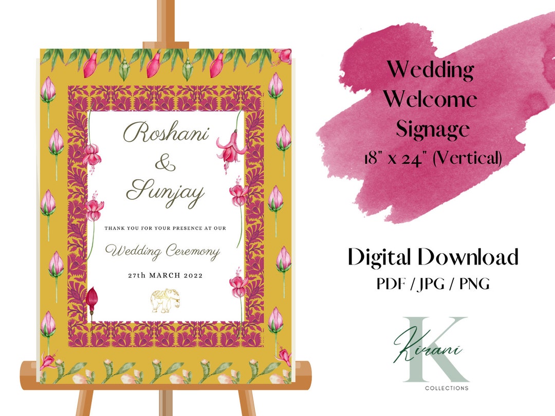 Haldi Welcome Sign | Marigold Sign | Maiyan Jaggo Ceremony | Indian ...