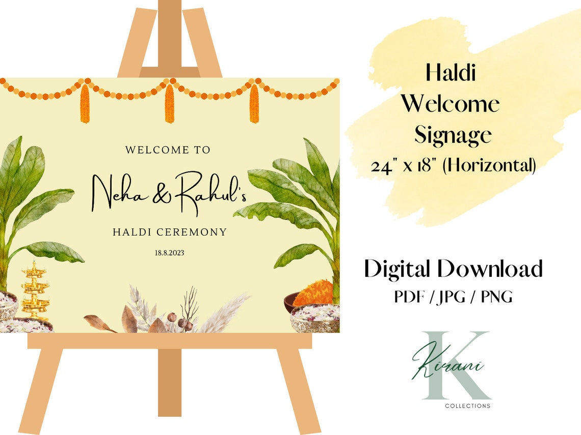 Haldi Ceremony Welcome Sign Board, Indian Gujarati Wedding Ceremony ...