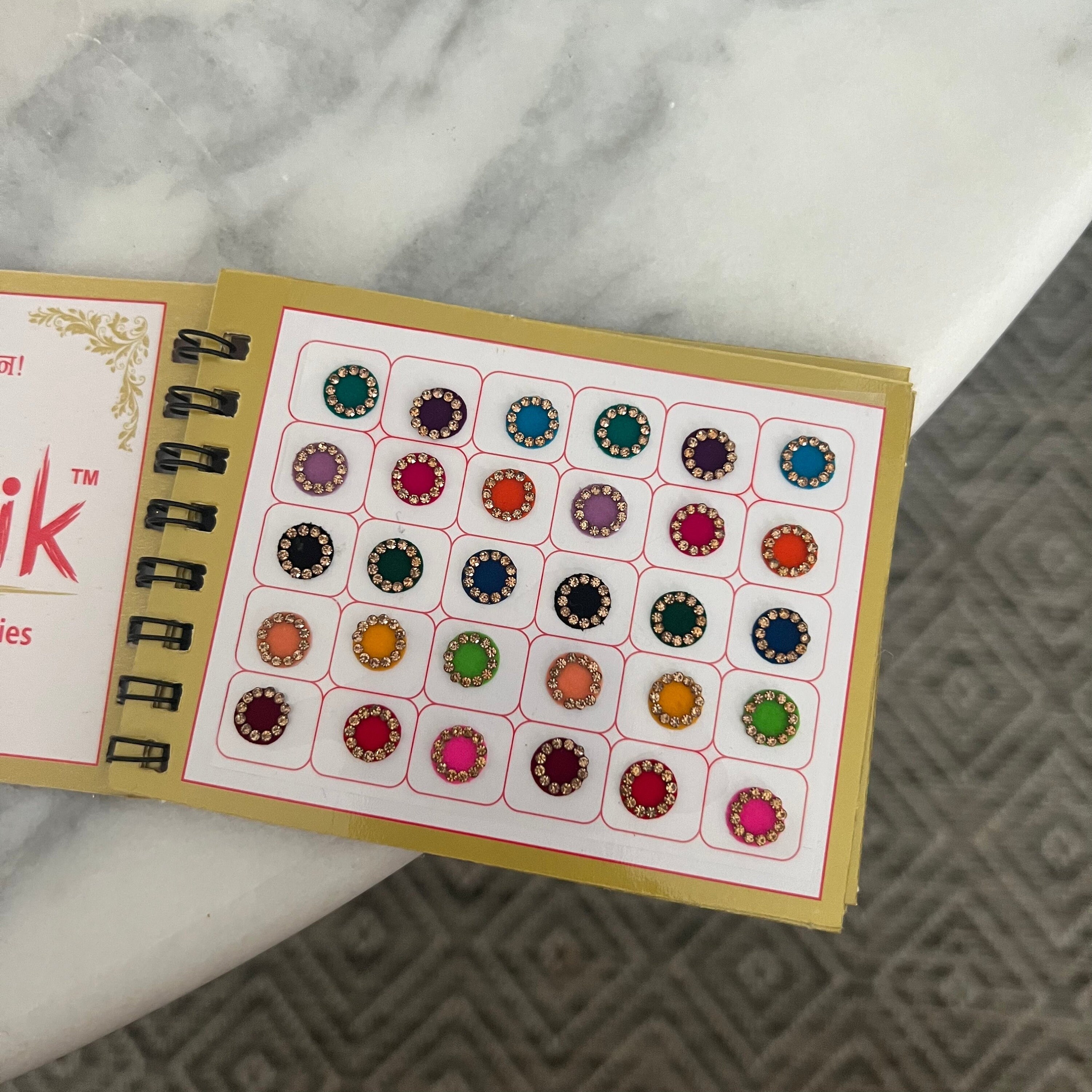 Bindi Book With 120 Gold Stone Border Bindis - Etsy