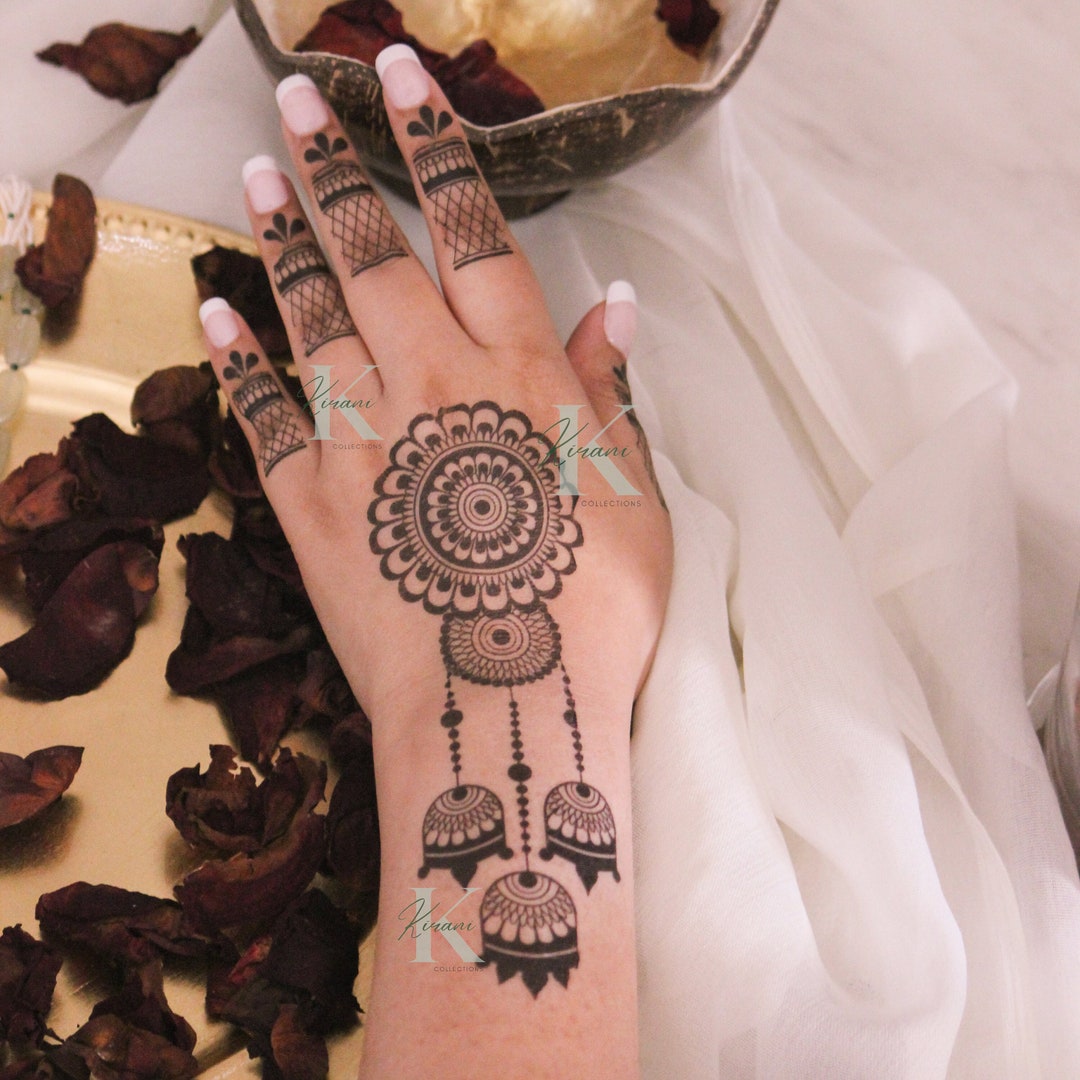 Henna/mehendi Instant Tattoo, Pre-made Design, Indian Pakistani Henna ...