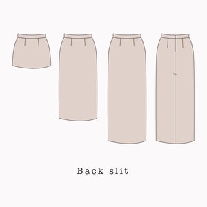 Straight Skirt With Slit PDF Sewing Pattern | Mini Midi Maxi Skirt ...