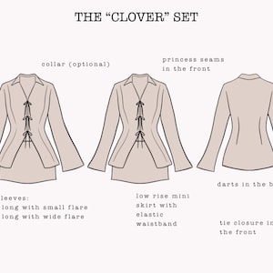 The "clover" Set | V-neck Front Ties Top and Low Rise Mini Skirt PDF ...