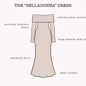 The "belladonna" Dress | Stretchy off Shoulder Maxi Bodycon Dress PDF ...