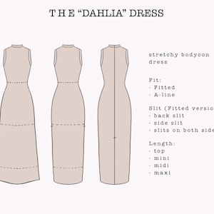 The "dahlia" Dress | Stretchy Sleeveless Bodycon Dress PDF Pattern ...