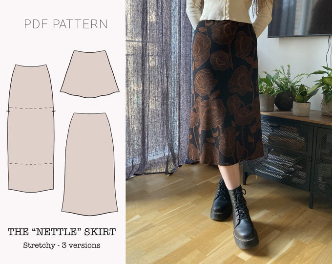 High Waist Skater Skirt Sewing Pattern | Flare Skirt Pattern | Skirt ...
