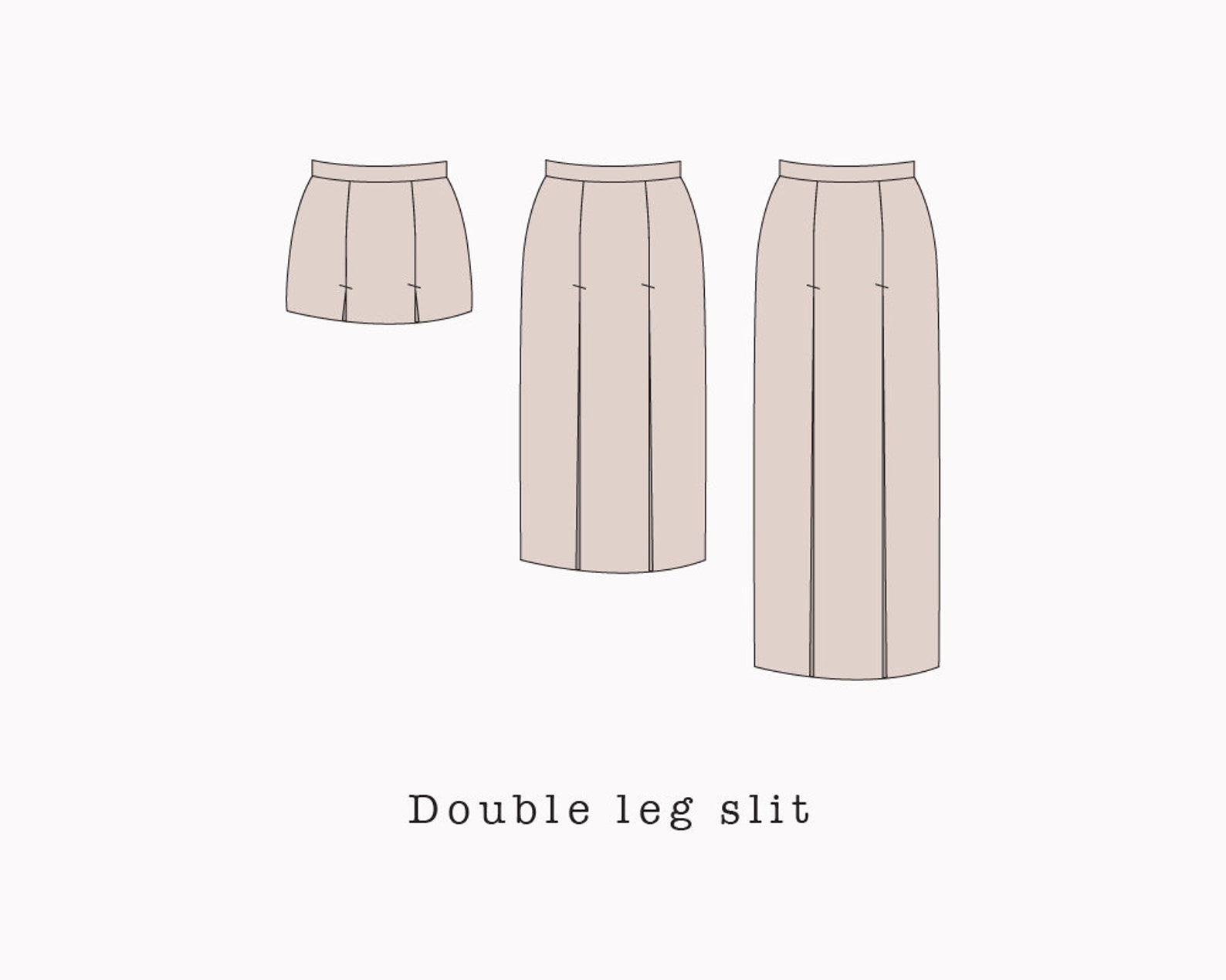 Straight Skirt With Slit PDF Sewing Pattern Mini Midi Maxi - Etsy