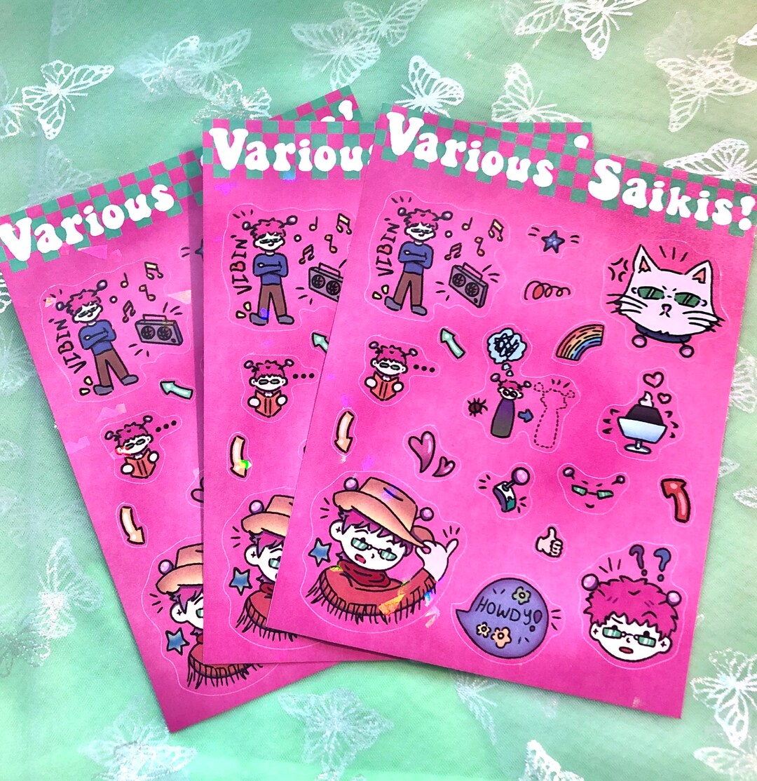 4.5in X 6in Saiki K. Holographic Sticker Sheet - Etsy