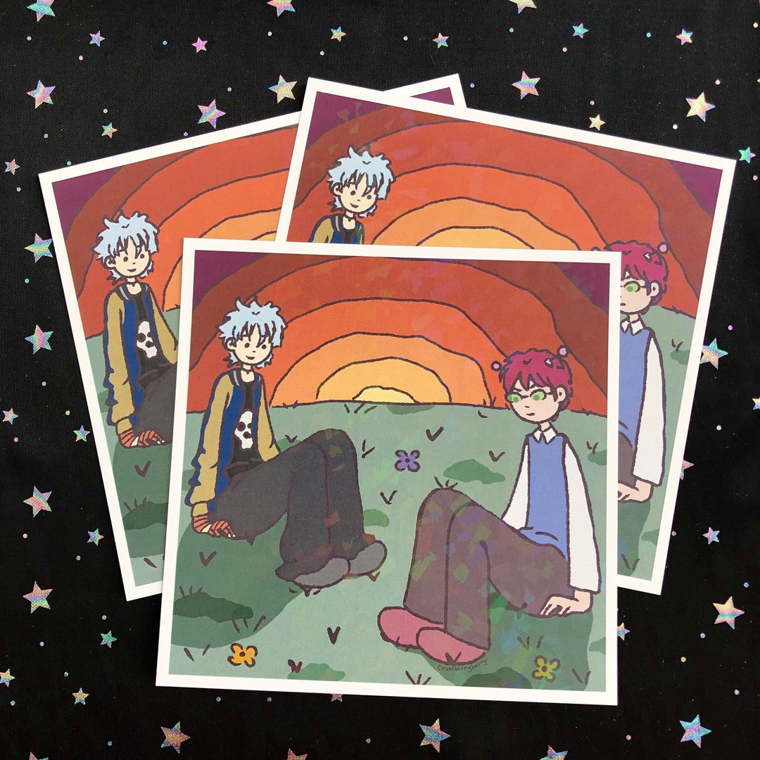 5in X 5in Holographic Saiki and Kaido Print - Etsy