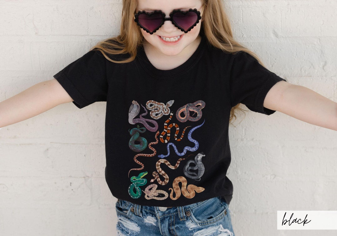 Comfort Colors Painted Snakes Youth Shirt, Midweight Garment Dyed Snake ...