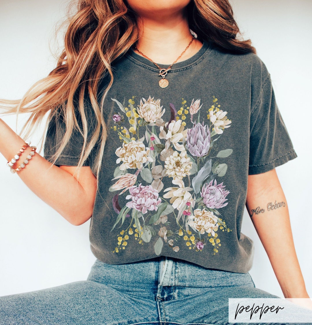 Comfort Colors Wildflower Protea Shirt: Ethereal Floral Tee - Etsy