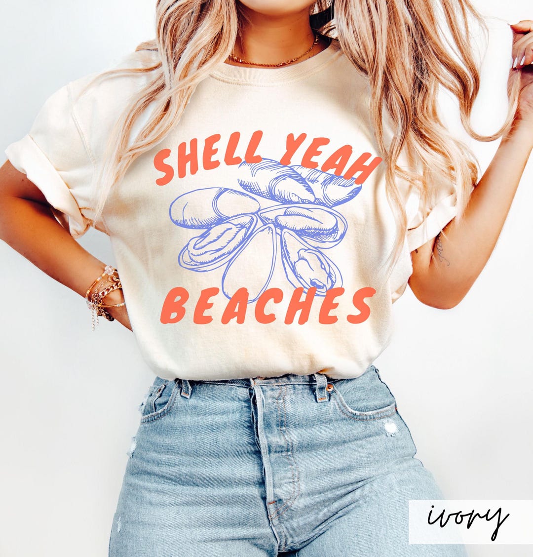 Comfort Colors Shell Yeah Beaches T-shirt: Garment Dyed Mussel Tee - Etsy