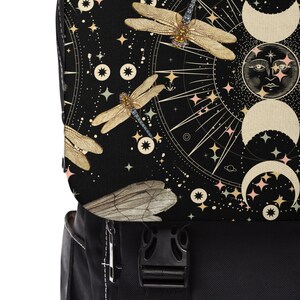 Celestial Dragonfly Moon Phase Unisex Casual Shoulder Backpack, Witchy ...