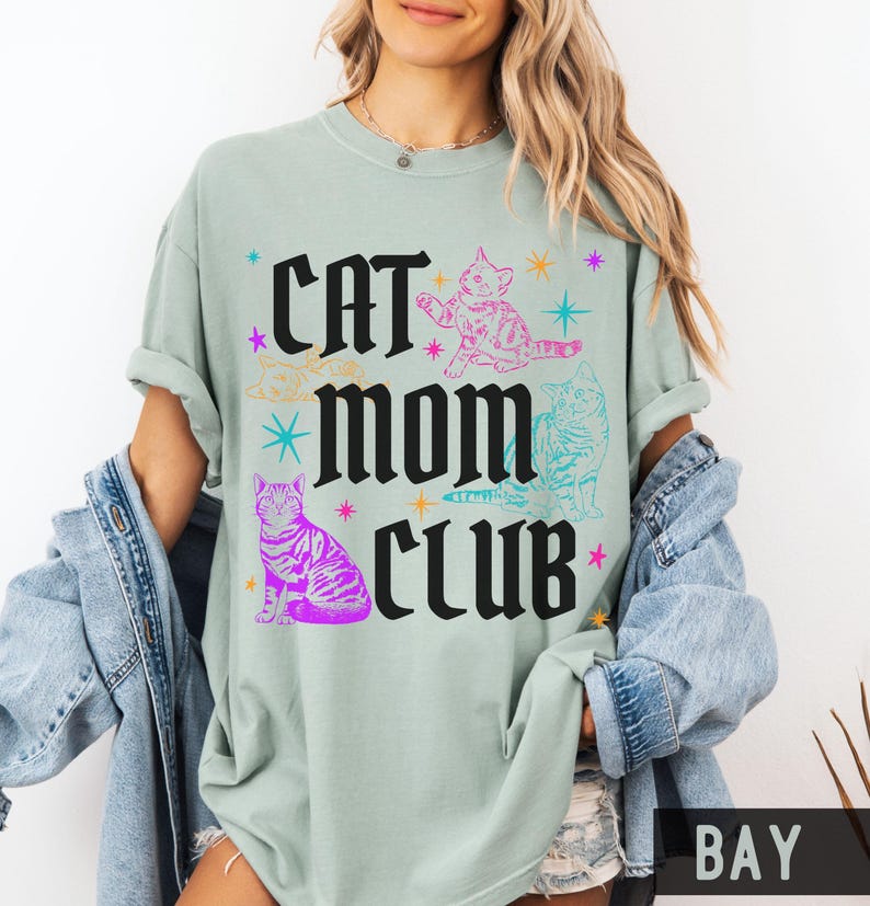 Pastel Goth Cat Mom Club Comfort Colors Tattoo Design Style Shirt - Etsy