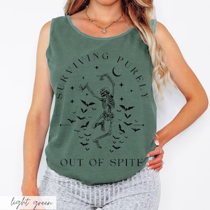 Comfort Colors Surviving Purely Out of Spite Tank Top, Funny Goth ...