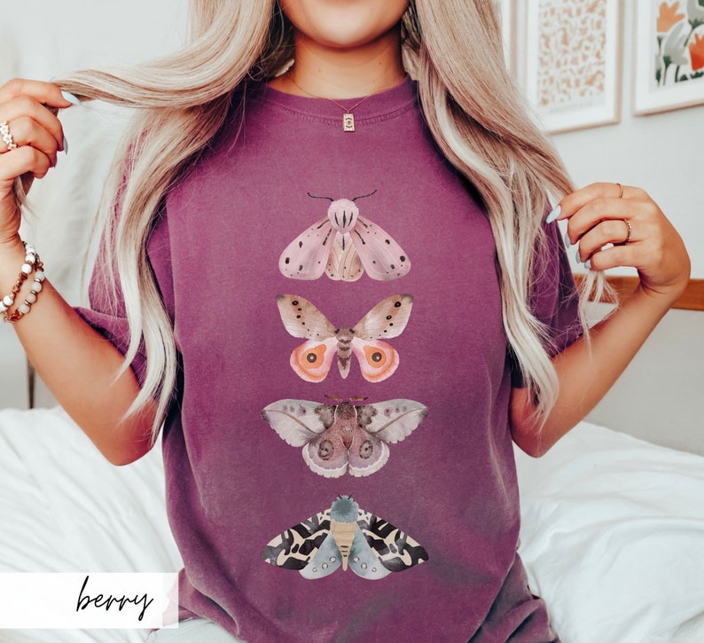 Comfort Colors Aligned Painted Moths Shirt Colorful - Etsy