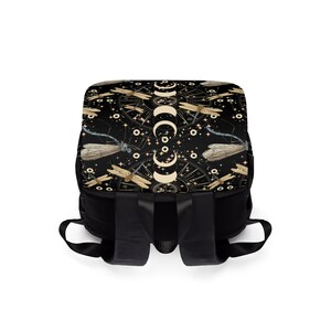 Celestial Dragonfly Moon Phase Unisex Casual Shoulder Backpack, Witchy ...