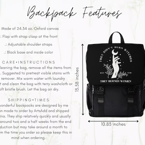 They Didn't Burn Witches They Burned Women Backpack - Etsy