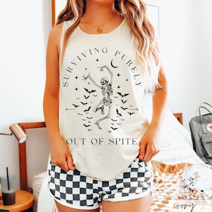 Comfort Colors Surviving Purely Out of Spite Tank Top, Funny Goth ...